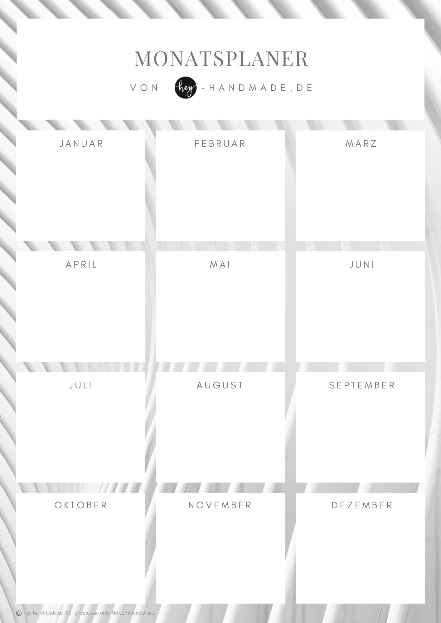 Monatsplan-Vorlage - hey-handmade